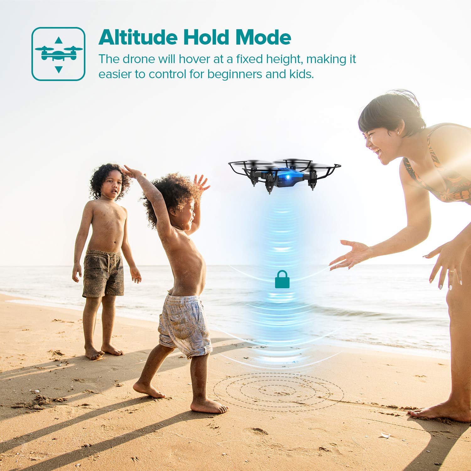 Drone with Camera, DROCON Spacekey 1080P Remote Control Drone for Kids Beginners, FPV Drone App Control, Gravity Control, One-key Return, 2 Batteries, 3 Speed Modes, Foldable Arms,Blue