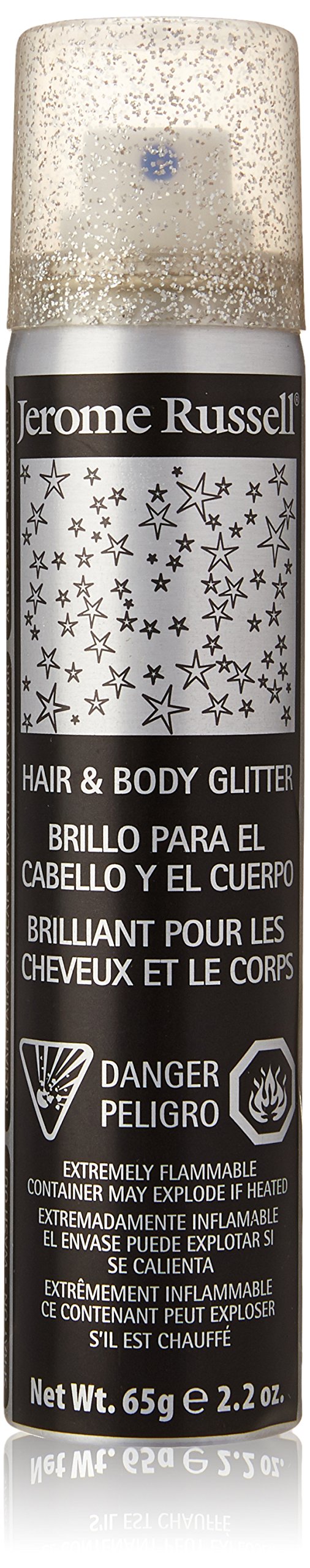 Jerome Russell Hair and Body Glitter Spray, Silver, 2.2 Fluid Ounce