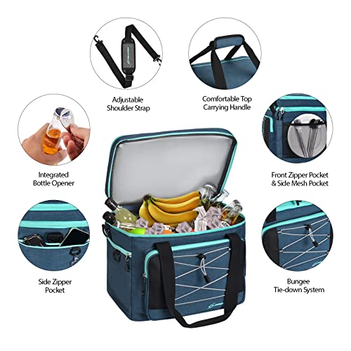 Maelstrom Collapsible Soft Sided Cooler - 60 Cans Extra Large Lunch Cooler Bag Insulated Leakproof Camping Cooler, Portable for Grocery Shopping, Camping, Tailgating and Road Trips,Navy Blue