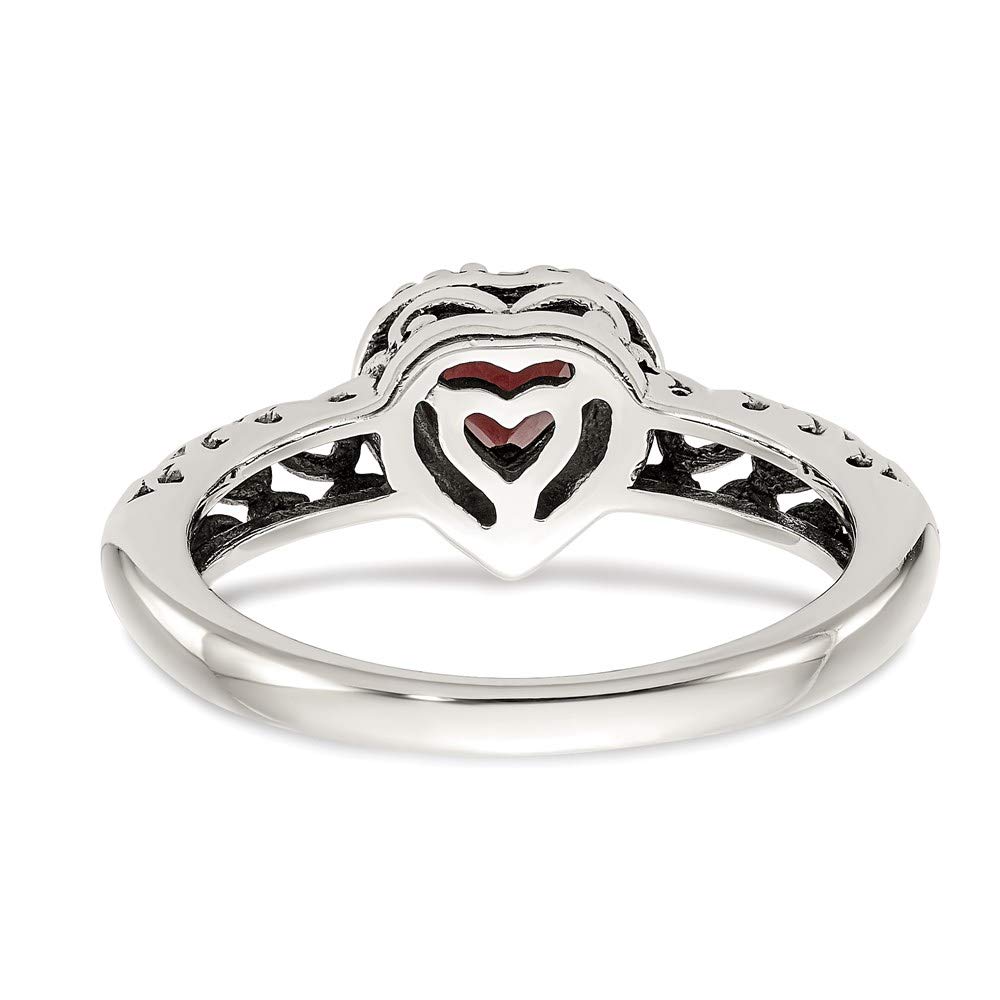 925 Sterling Silver and 14k Yellow Gold Garnet Ring Fine Jewelry For Women Gifts For Her, Size 7