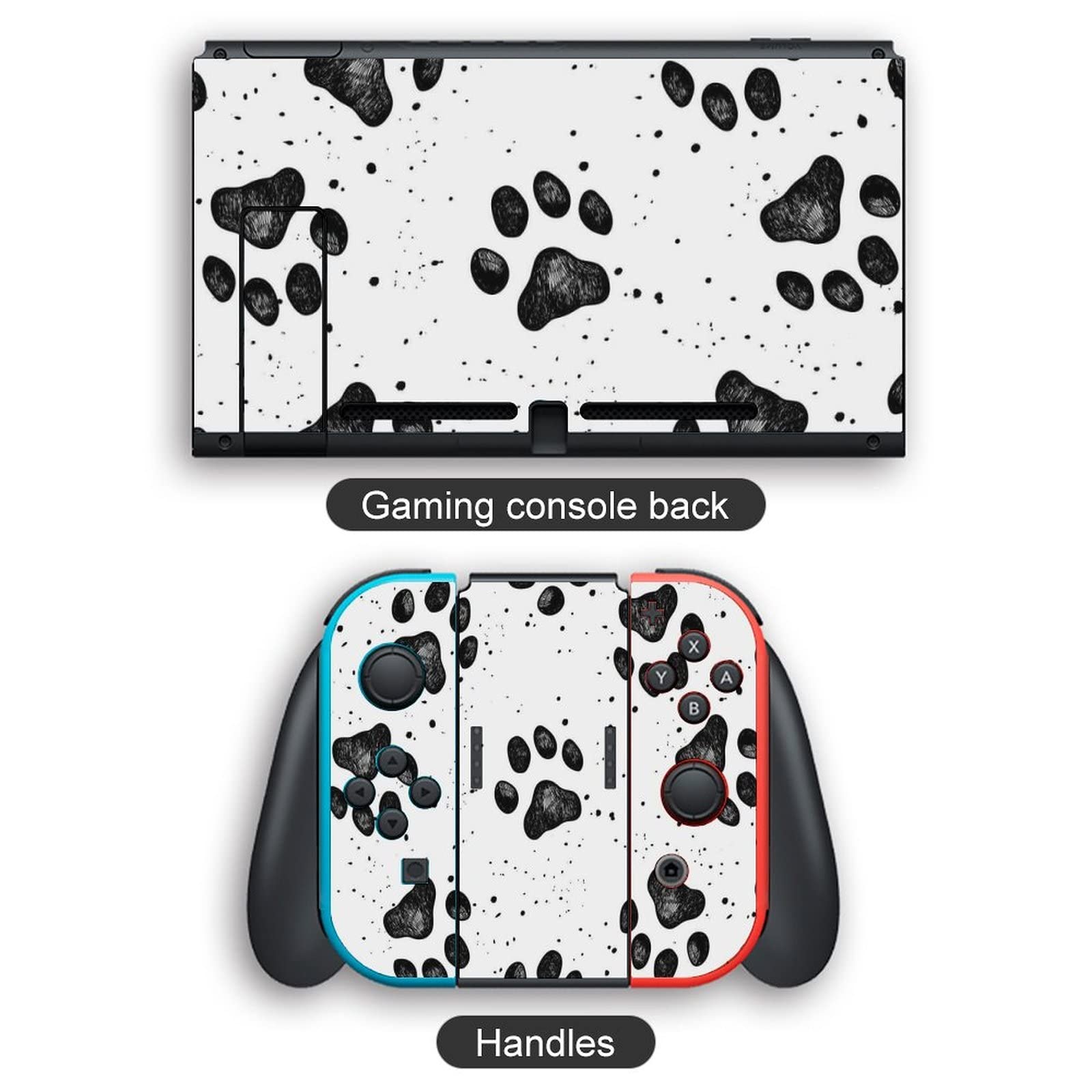 Dog Paw Prints Switch Sticker Pretty Pattern Full Wrap Skin Protection for Nintendo Switch for Switch