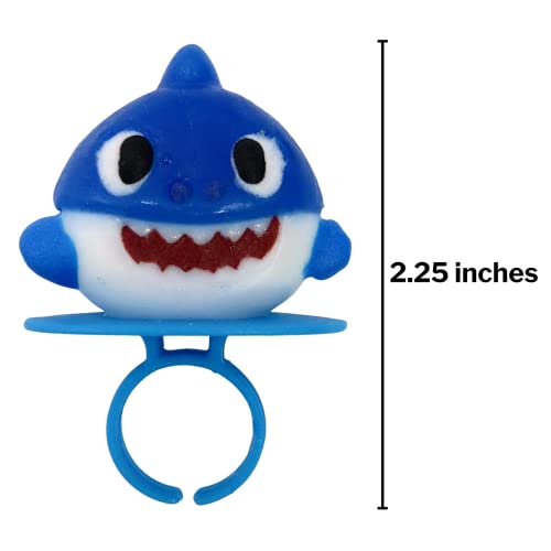 Imaginings 3 Baby Shark Lollipop Rings, Individually Wrapped Birthday Party Favors, Character Shaped Assorted Fruit Flavored Lollipops, Candy Goody Bag Fillers, 18 Rings