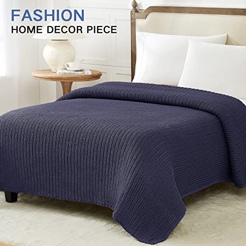 Guohaoi Knitted Weighted Blanket(Dark Grey 50"x60" 7lbs),Home Décor Cooling Throw Blanket for Hot Sleepers,Hand Made Chunky Knit Heavy Blanket Use on Twin Size Bed