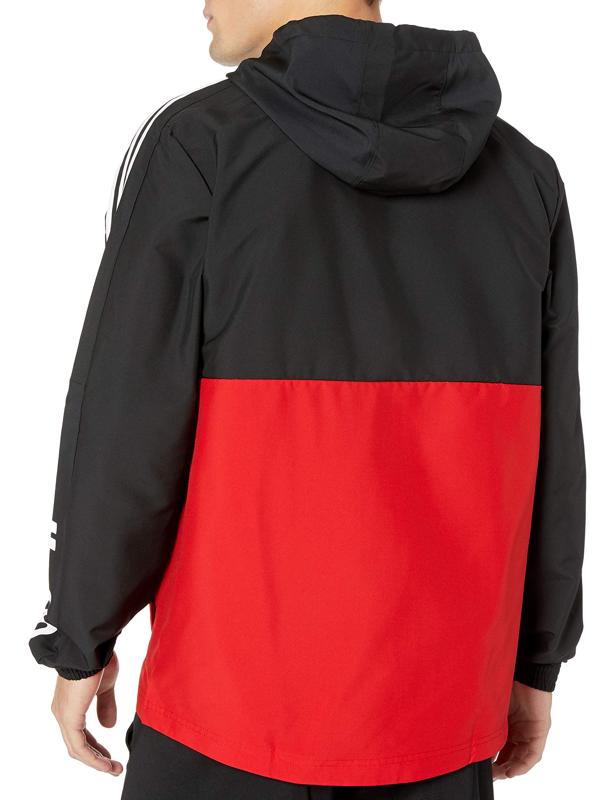 adidas Men’s Essential Colorblock Windbreaker, Black/Scarlet/White, Large
