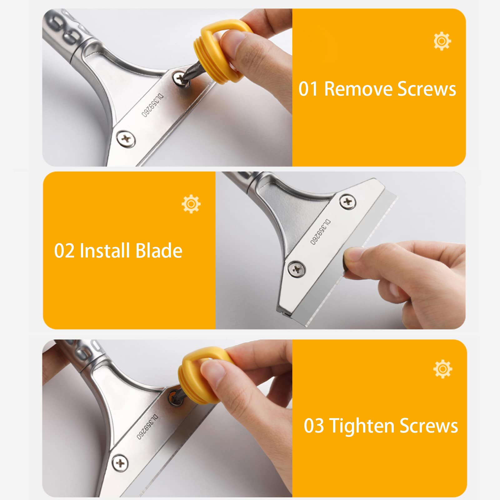 GAILY YOUTH Paint Scraper 2 Pcs, Floor Scraper with 10 Pcs Metal Blades, Long Handle Razor Blade Scraper for Cleaning Stove Top Windows Glass Wallpaper(25 cm)
