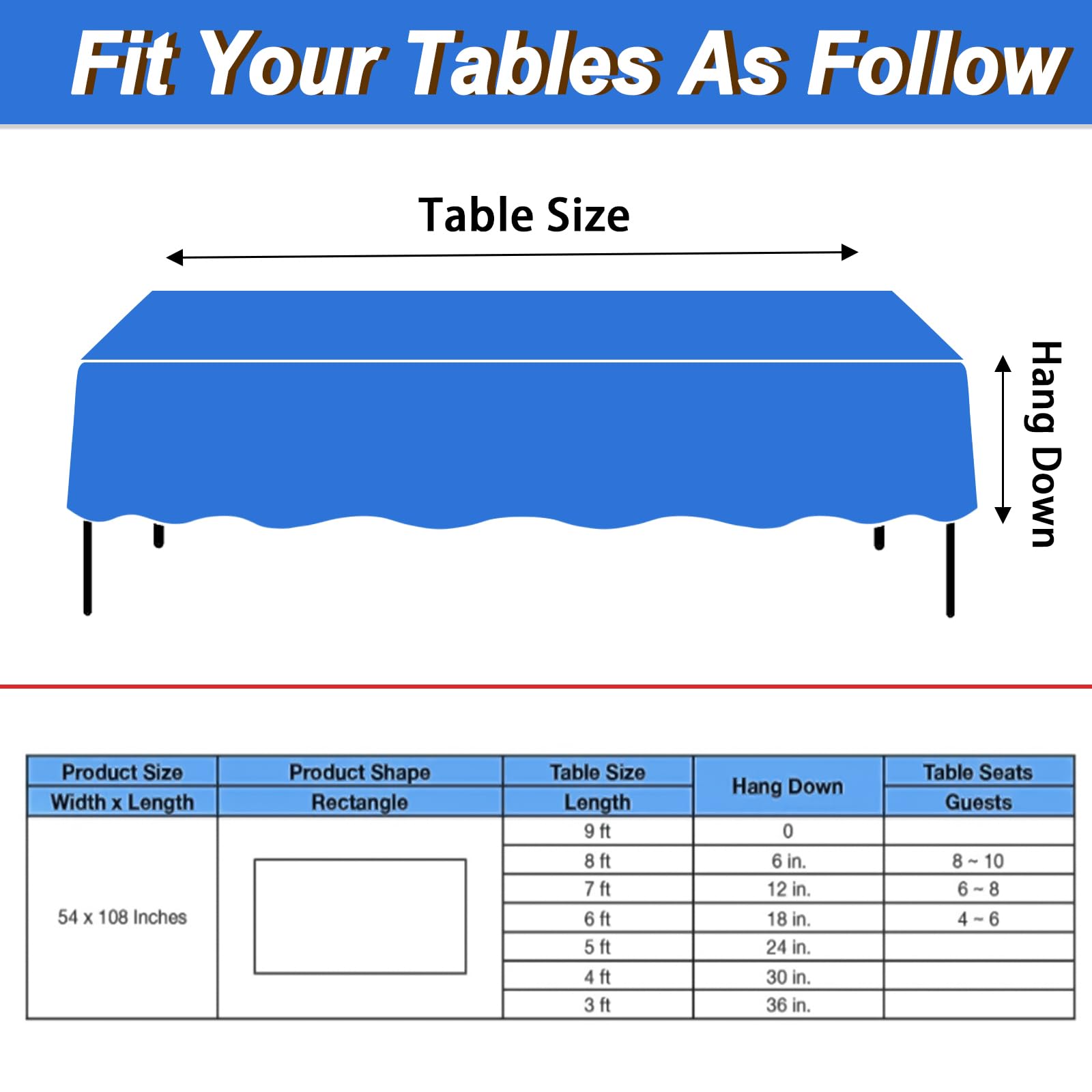 Fixwal 6 Pack Purple Tablecloth, Disposable Table Cloth 54" x 108" Plastic Table Cover Premium Rectangle Tablecloths for Baby Shower Engagement Halloween Wedding