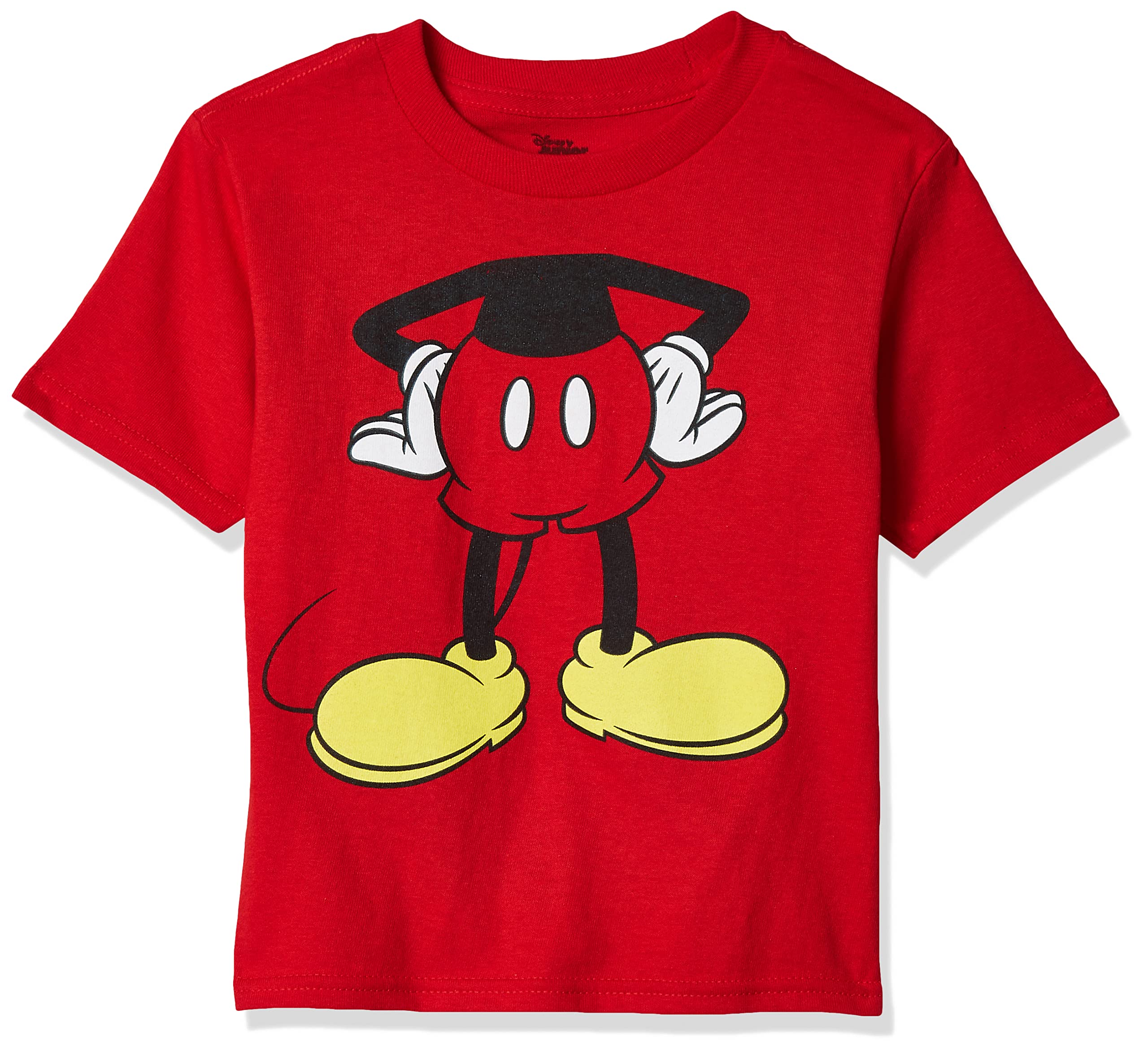 Disney baby boys Mickey Headless Short Sleeve Crew Neck infant and toddler t shirts, Red, 4T US