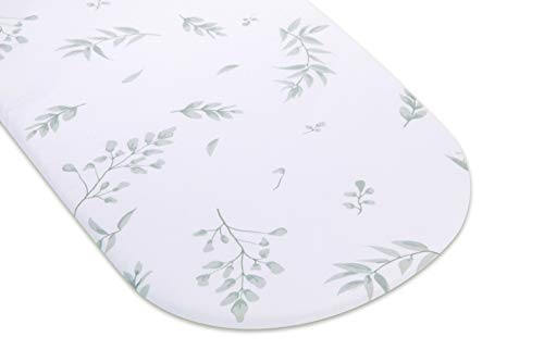 Adrienne Vittadini Bambini Jersey Cotton Bassinet Sheet 1 Pack Green Fern Print, Sage