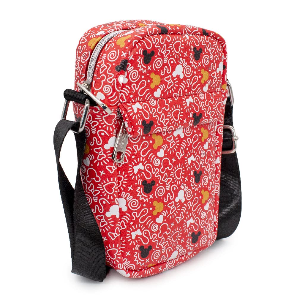Disney Bag, Crossbody, Minnie Mouse Icons Doodle, Red, Vegan Leather