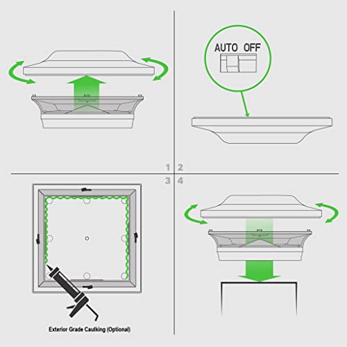 Classy Caps SL214W Imperial Outdoor Solar Post Cap Fence and Deck Light, Bright White Light, Fits 5" x 5" Post, White Powder Coated Aluminum