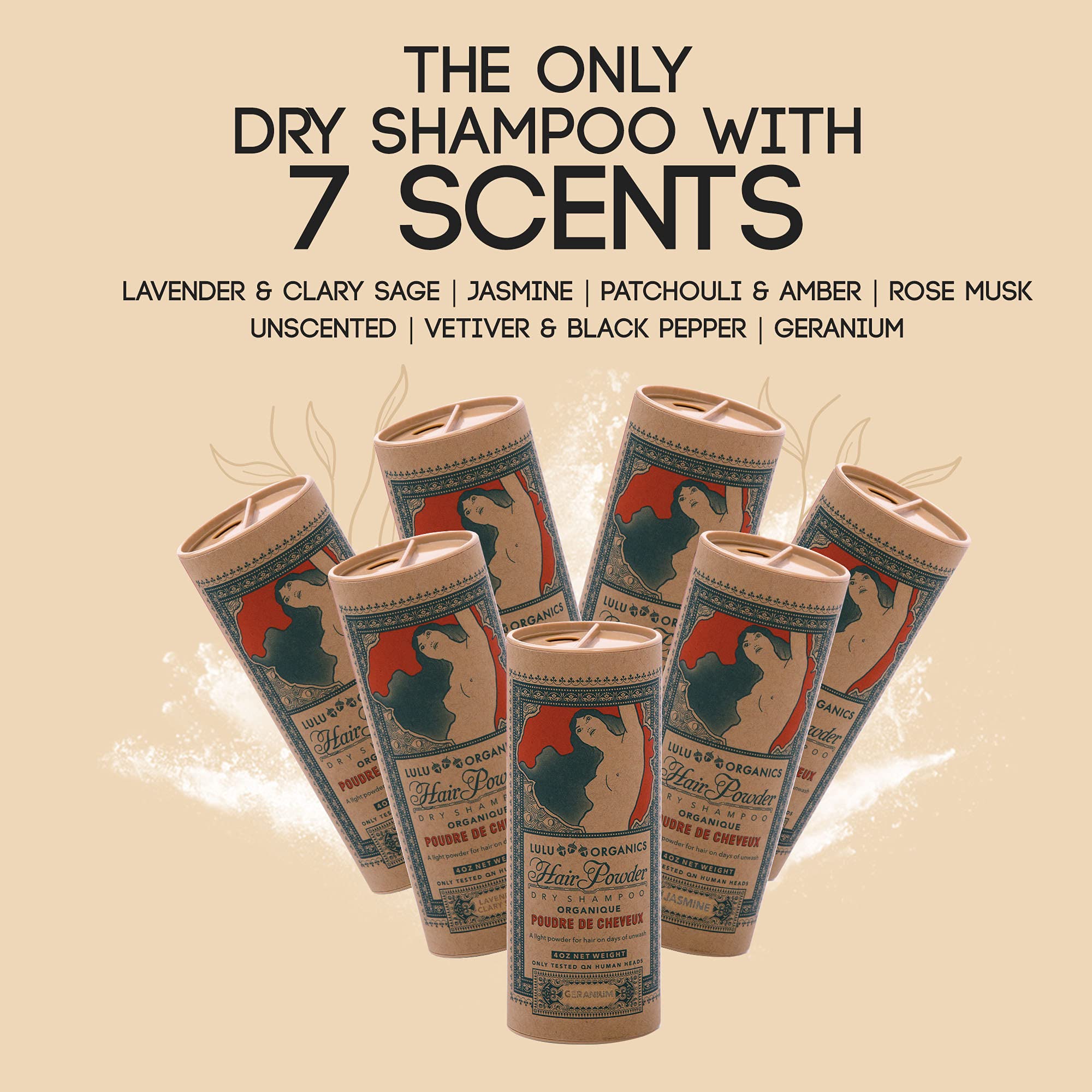 Lulu Organics Patchouli & Amber Hair Powder/Dry Shampoo - 4 oz