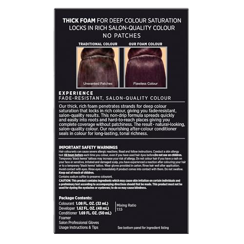 John Frieda Deep Cherry Brown 3VR Permanent Foam Hair Color, 1 Application