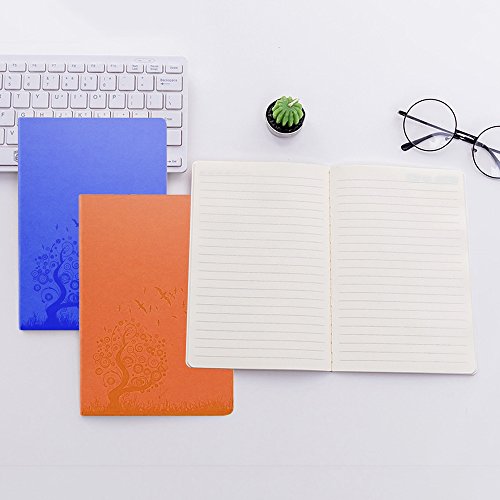 KEVXT B6 Size PU Leather Writing Journal, Notebook Notepad Journal Bulk Pack, Wide Ruled Journal for Students,Size: 4.9" X 6.9" 64 Sheet/128 Pages(Set of 4,Random Color)