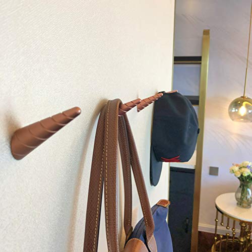 SDH Wall Mount Towel Hooks, Damage Free Modern Coat Hooks for Wall, Heavy Duty Hooks for Hanging Purse Bag Clothes Hat Helmet - Decorative Outdoor & Bathroom Hooks Pack of 4, Pink Aluminum Hooks