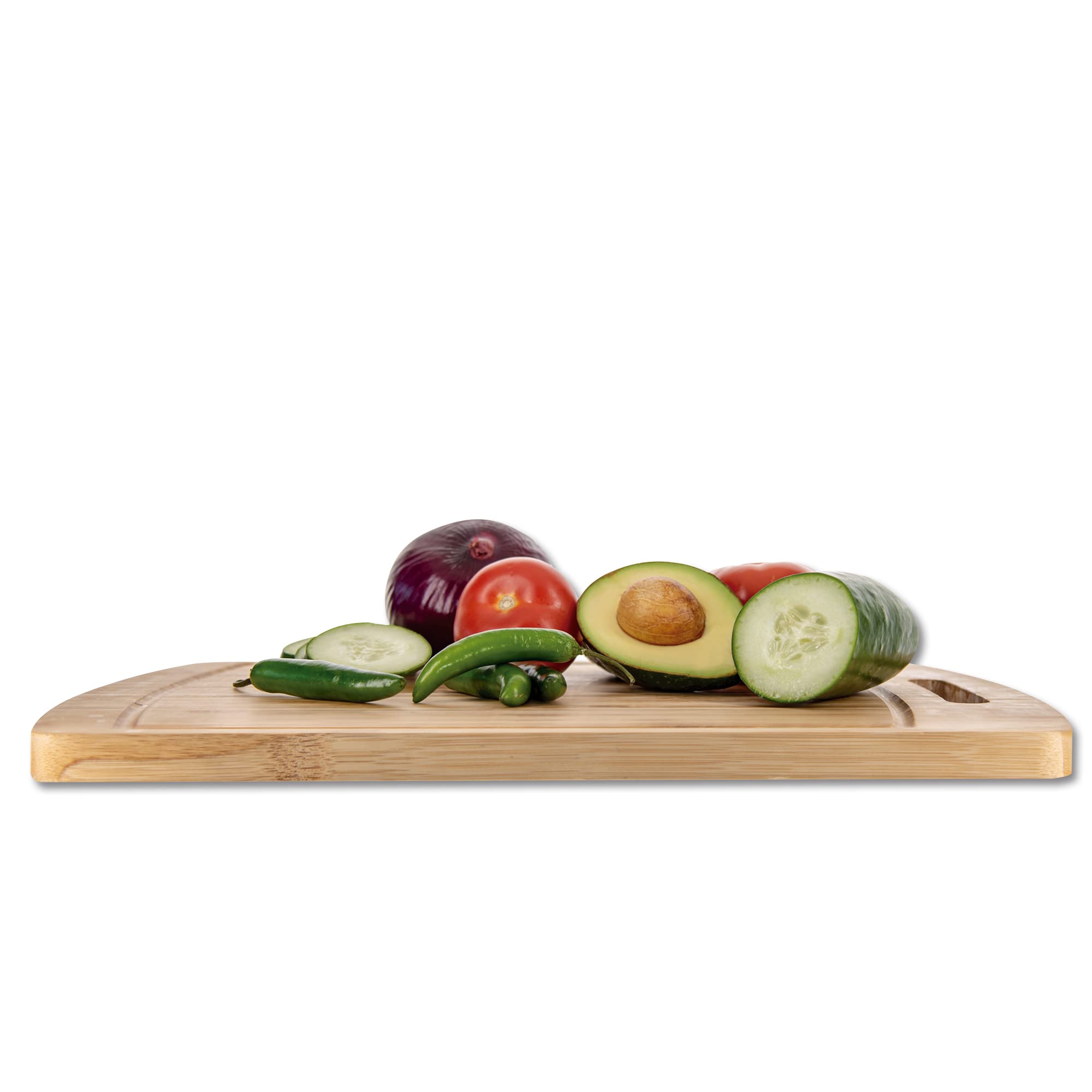 Bamboo Cutting Board for Kitchen with Juice Groove β Thick Chopping Wooden Board for Vegetables, Fruits, Meat, Cheeses and More (With Handle)
