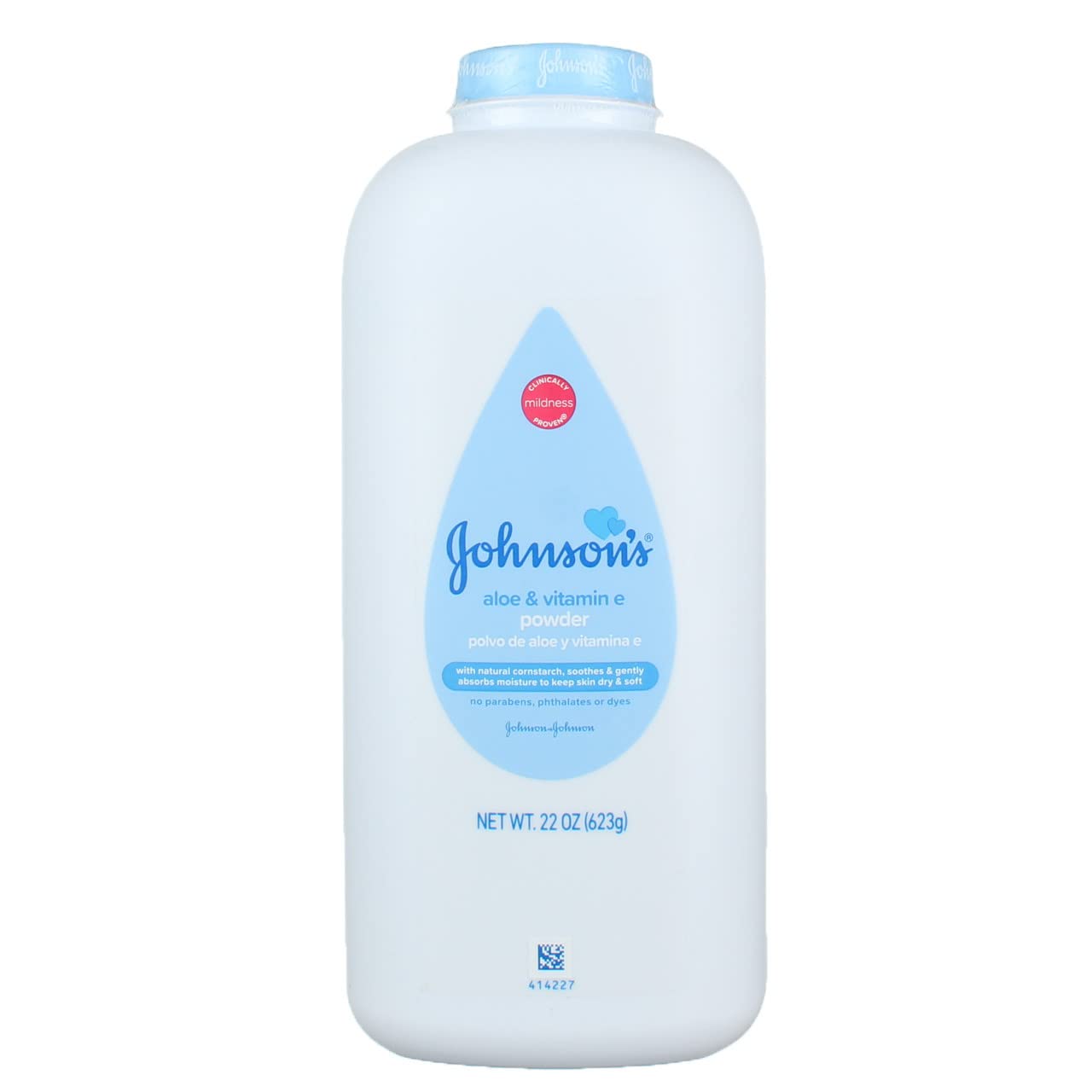 Johnson's Pure Cornstarch Baby Powder with Aloe Vera & Vitamin E, 22 oz - Packaging May Vary