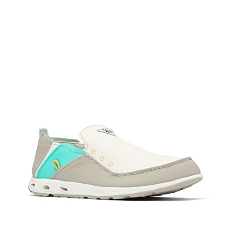 Columbia Men's Bahama Vent PFG Boat Shoe, Cloud Grey/Electric Turquoise, 9.5