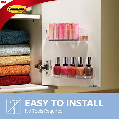 Command Medium Caddy, Clear, with 4 Clear Indoor Strips, Organize Damage-Free