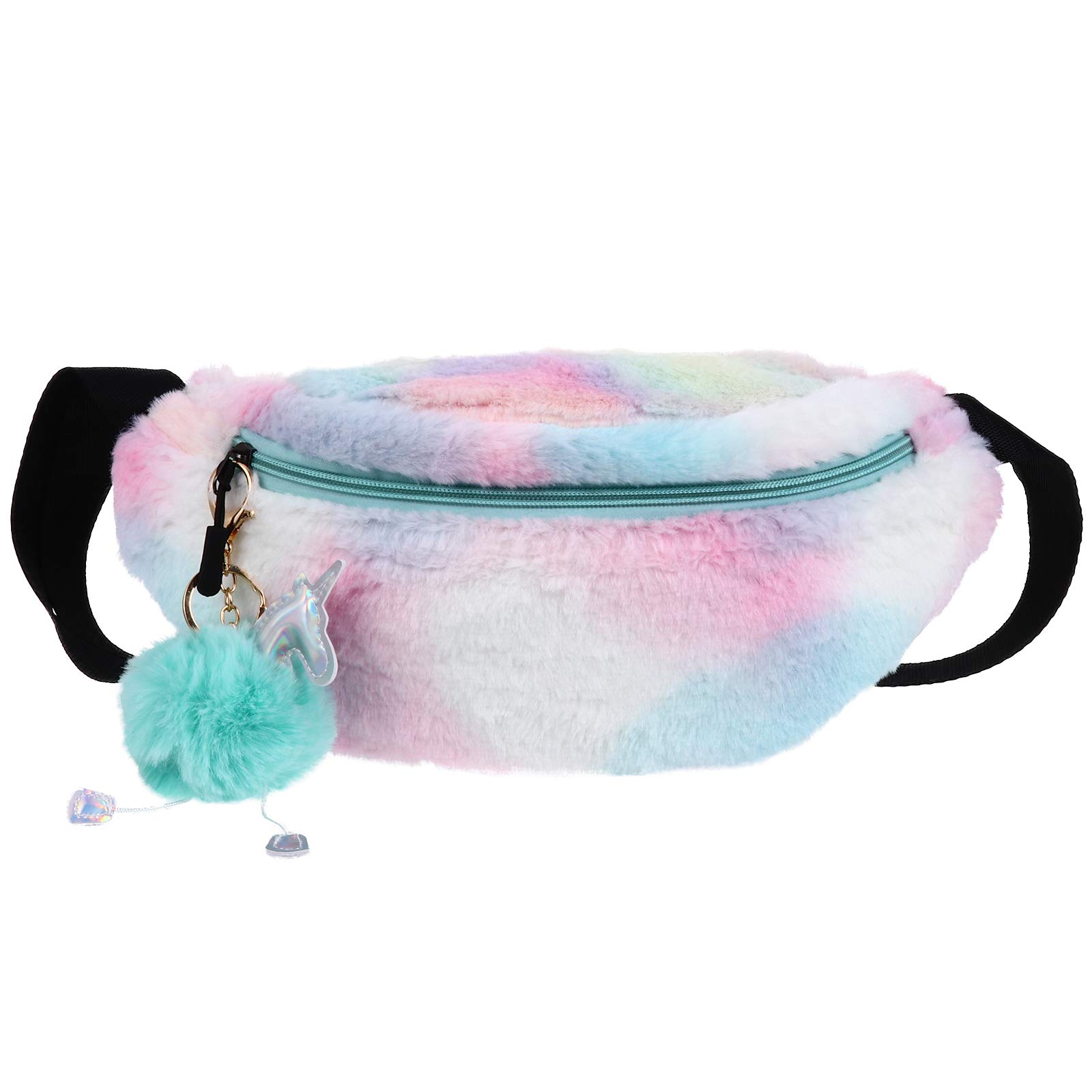Amosfun 1Pc Outdoor Plush Bag Multifunction Phone Waist Bag Colorful Phone Bag for Women