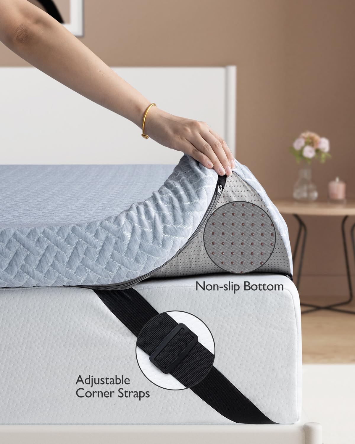 BedStory Memory Foam Mattress Topper King Size - 3 Inch Premium Soft Gel Memory Foam Topper - Bed Toppers with Removable Cover, CertiPUR-US Certified