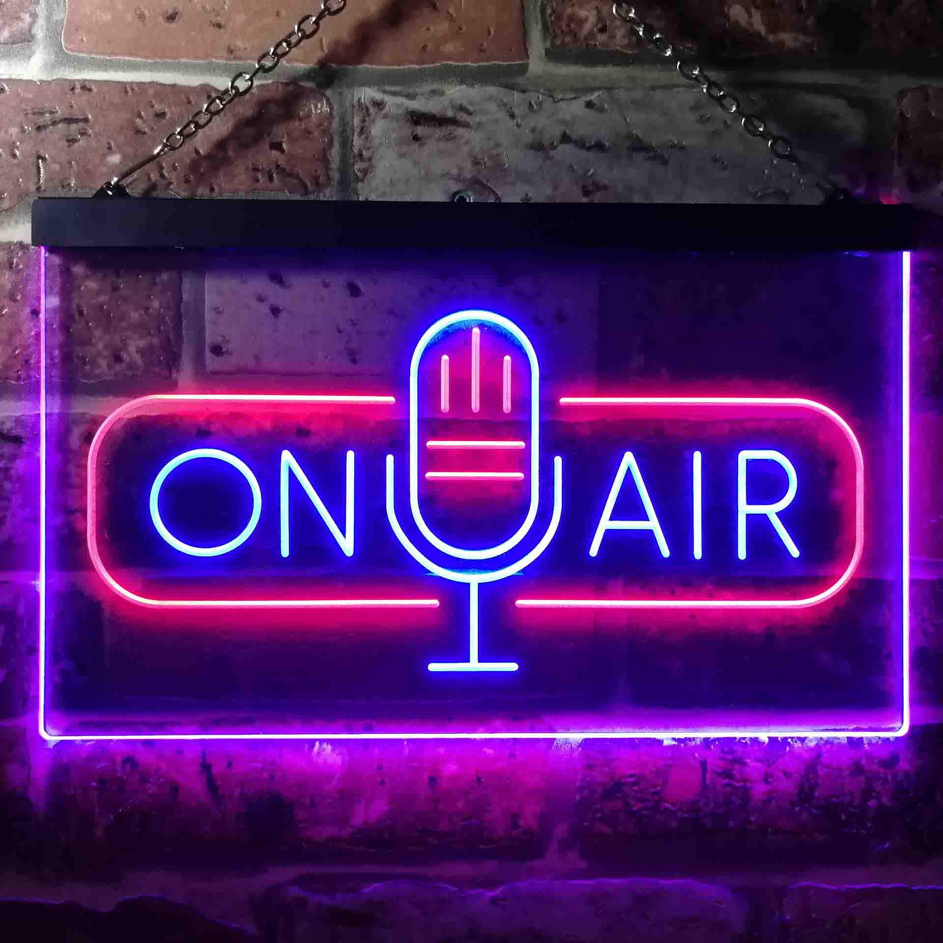ADVPRO On Air Speaker Studio Dual Color LED Neon Sign Red & Blue 16" x 12" st6s43-i3568-rb