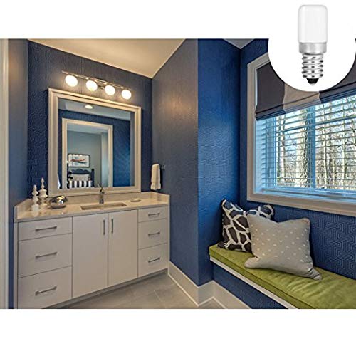 6 Pack BlueX LED c7 s6 1.5w Night Light Bulbs, Day White 5000K 15 Watt Equivalent, Mini LED Bulb Candelabra E12 Base – LED for Bedroom Porch Use Salt Light BulbLamp