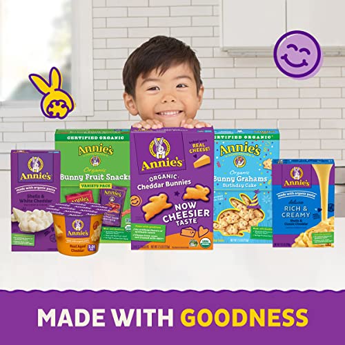 Annie's Organic White Cheddar Squares Baked Snack Crackers, Baked with Real Cheese, 7.5 oz.