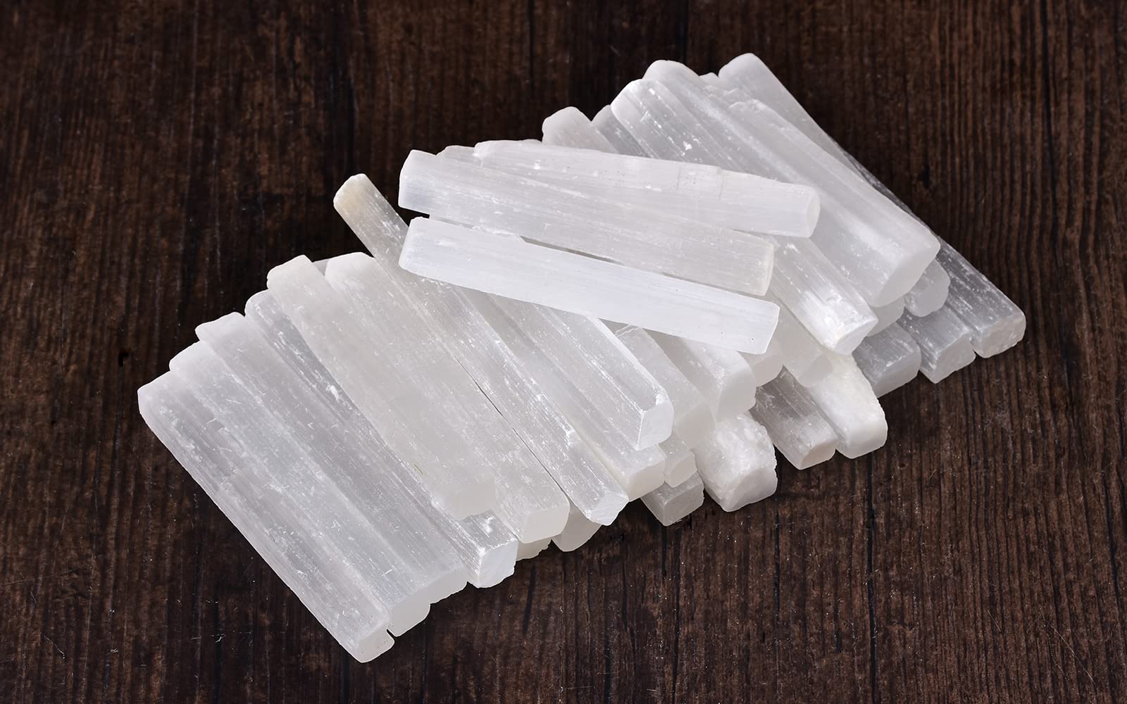 AMOYSTONE 2.2Lbs Selenite Sticks Bulk 3"-3.9" Selenite Crystal Bulk Wands for Healing, Reiki, Chakra, Good Vibes, Protection Grids, Positive Energy