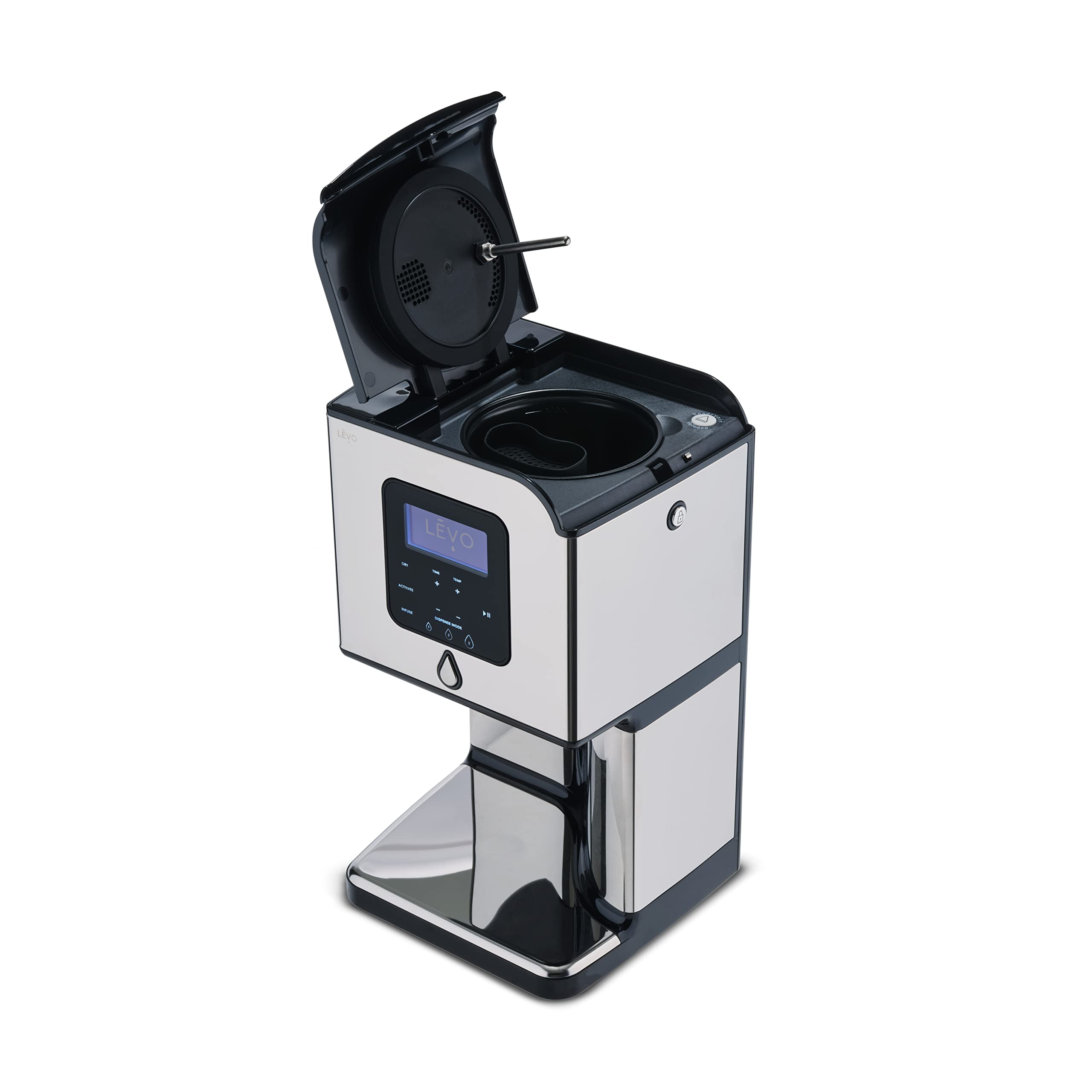 LEVO Lux - Premium Herbal Oil Infusion Machine - Botanical Extractor - Herb Dryer, Decarboxylator, & Oil Infuser - Gourmet Edible Infusion Maker - For Infused Gummies, Brownies & More - Silver