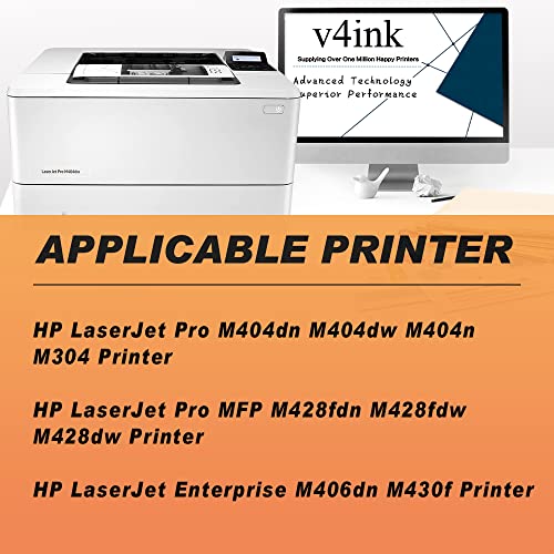 V4INK Compatible 58A Toner Cartridge NO-CHIP Replacement for HP 58A 58X CF258A Toner for HP Pro M404dn M404dw M404n MFP M428fdw M428fdn M428dw M430F M406DN M304 M404 M428 Printer (OEM CHIP NEEDED)