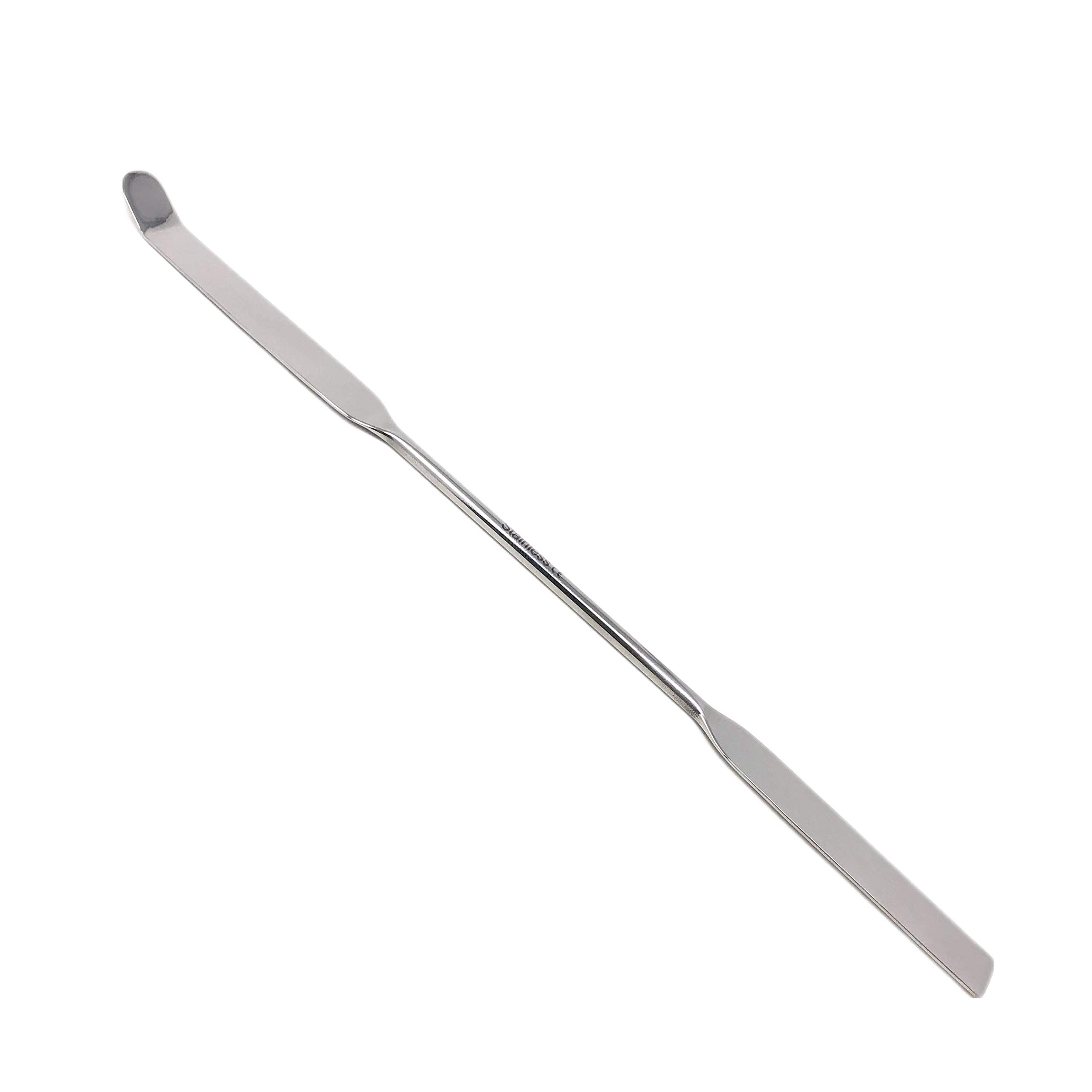 Scientific Labwares Stainless Steel Double Ended Micro Lab Spatula Sampler, Square & Round Angled End - Chattaway Style (8")