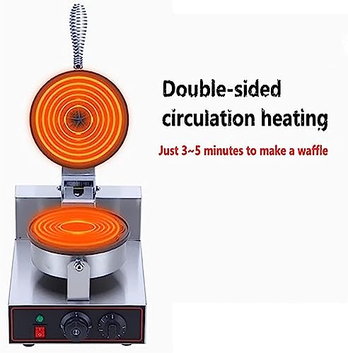 Commercial Electric Waffle Maker 1400W Nonstick Waffle Machine with Temperature and Time Control Stainless Steel Waffle Bake Machine for Bakery Home and Kitchen Restaurant Leisure Snack Bar A (Size :