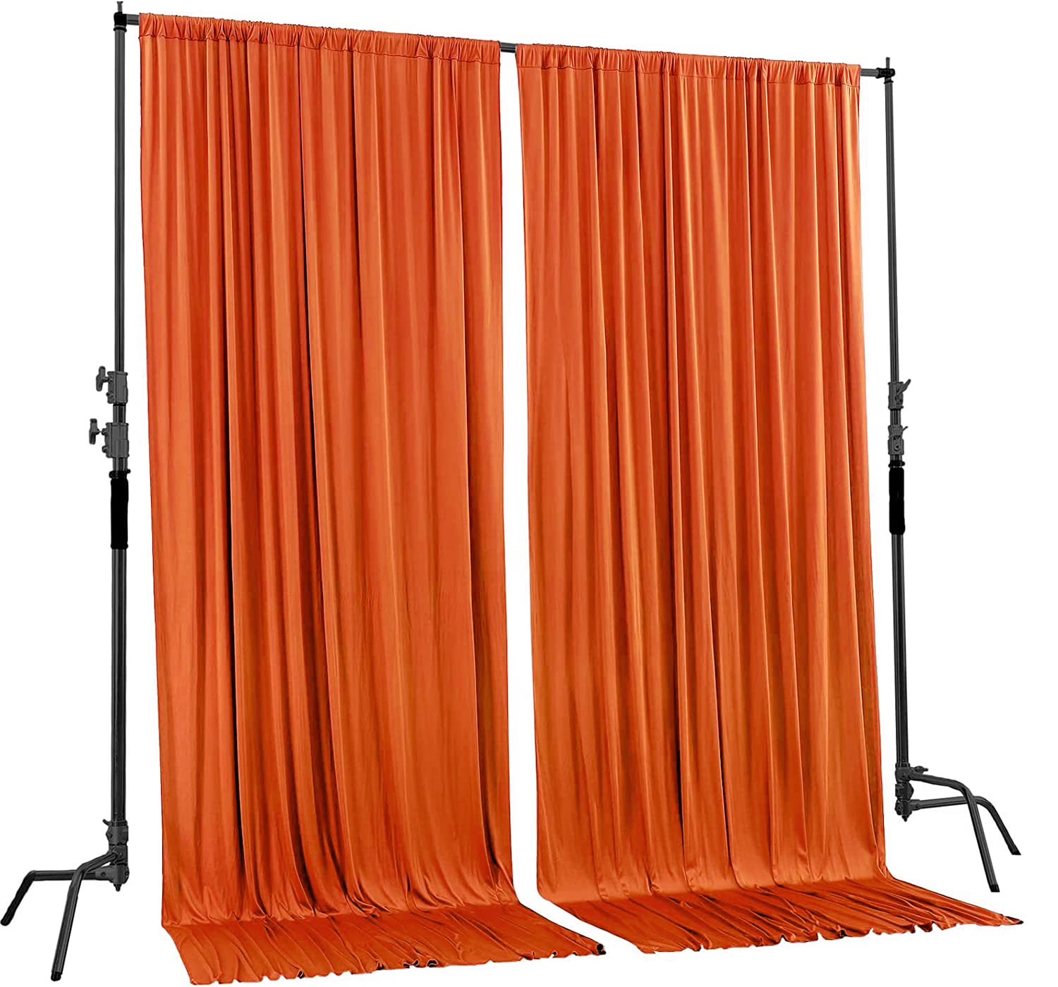 AK TRADING CO. 10 feet x 10 feet IFR Polyester Backdrop Drapes Curtains Panels with Rod Pockets - Wedding Ceremony Party Home Window Decorations - Orange