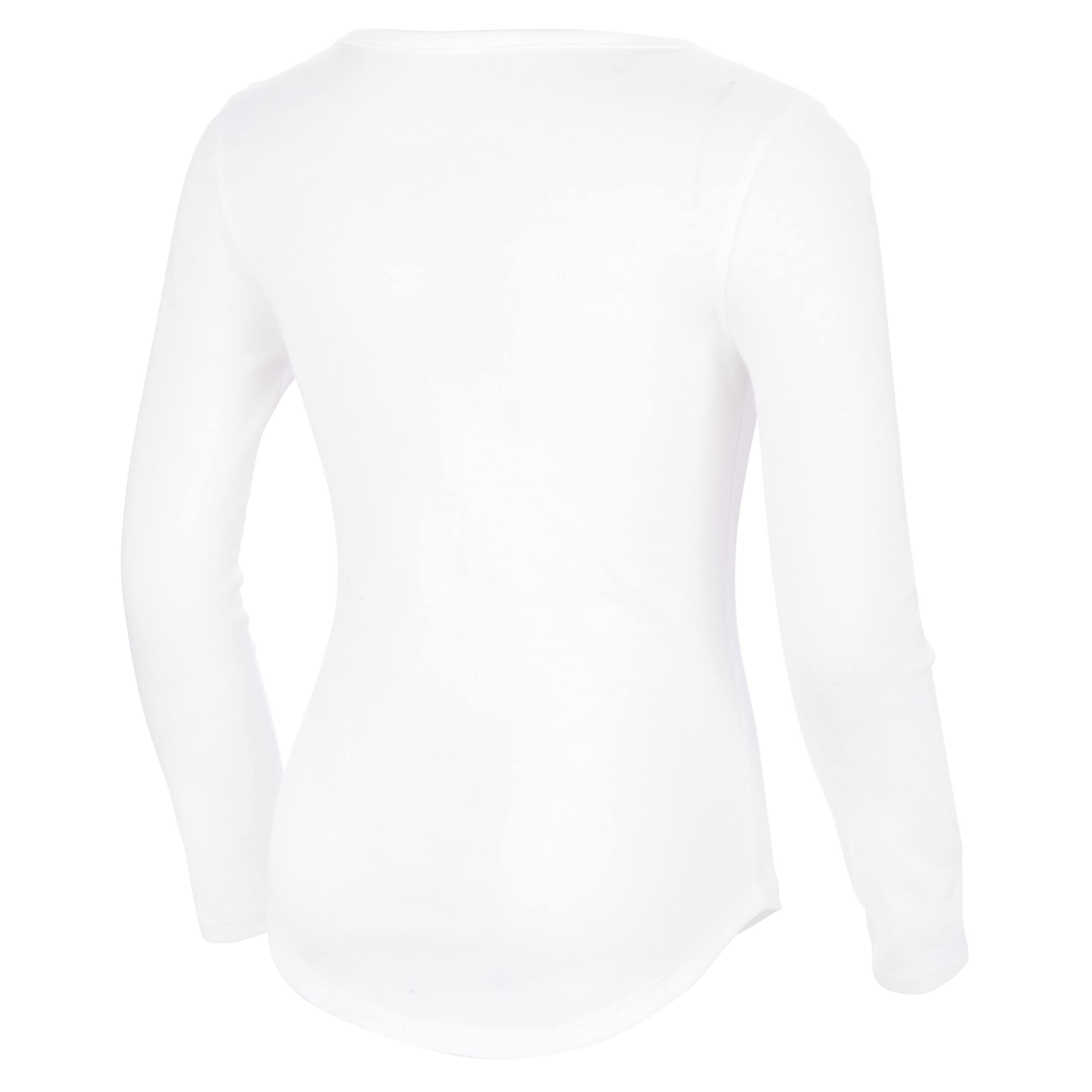 adidas Girls' Long Sleeve Scoop Neck Graphic Tee, White with Pink, 6
