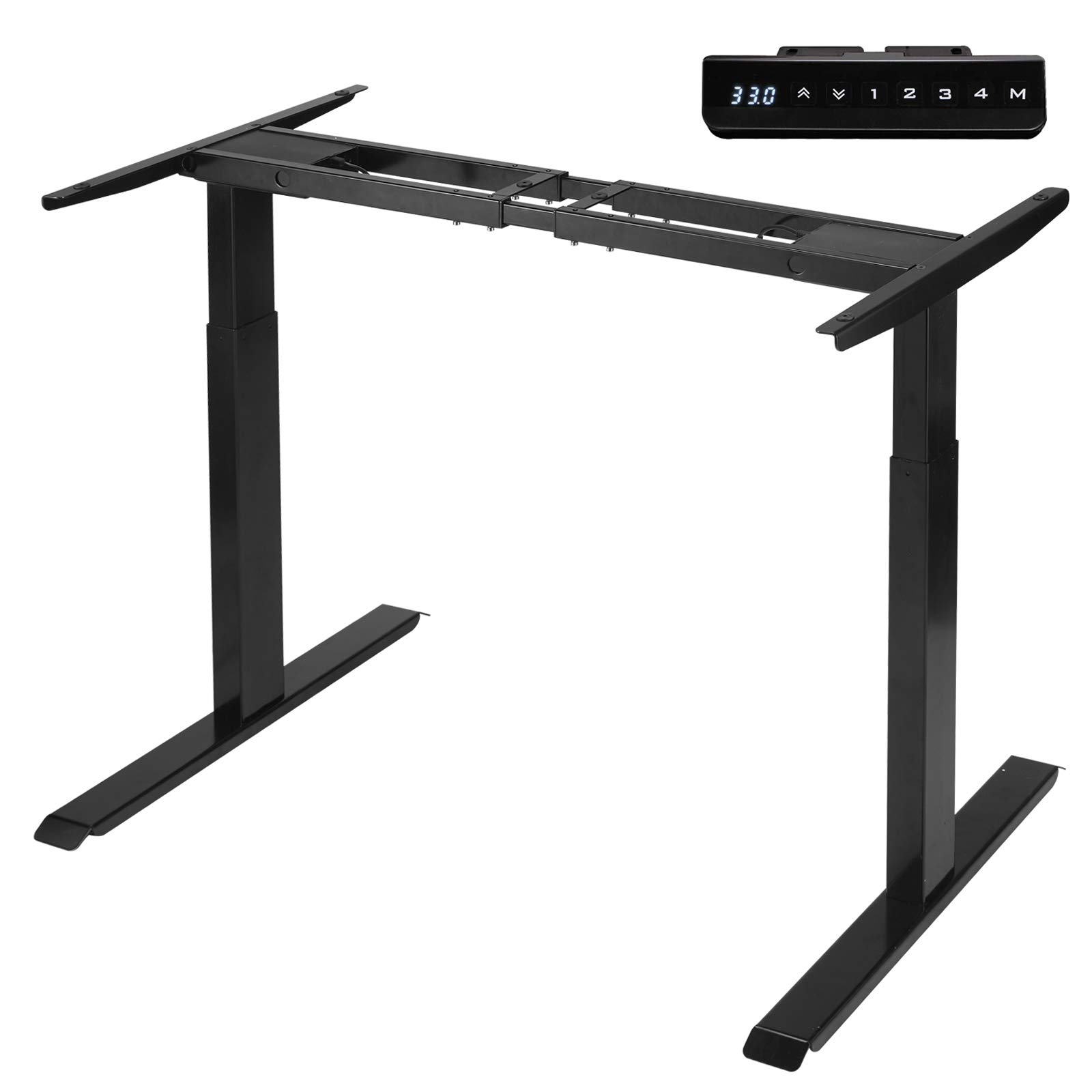 AECOJOY Electric Dual Motor Standing Desk Frame Height Adjustable Stand Up Workstation Black Smart Desk Base with Memory Preset Controller
