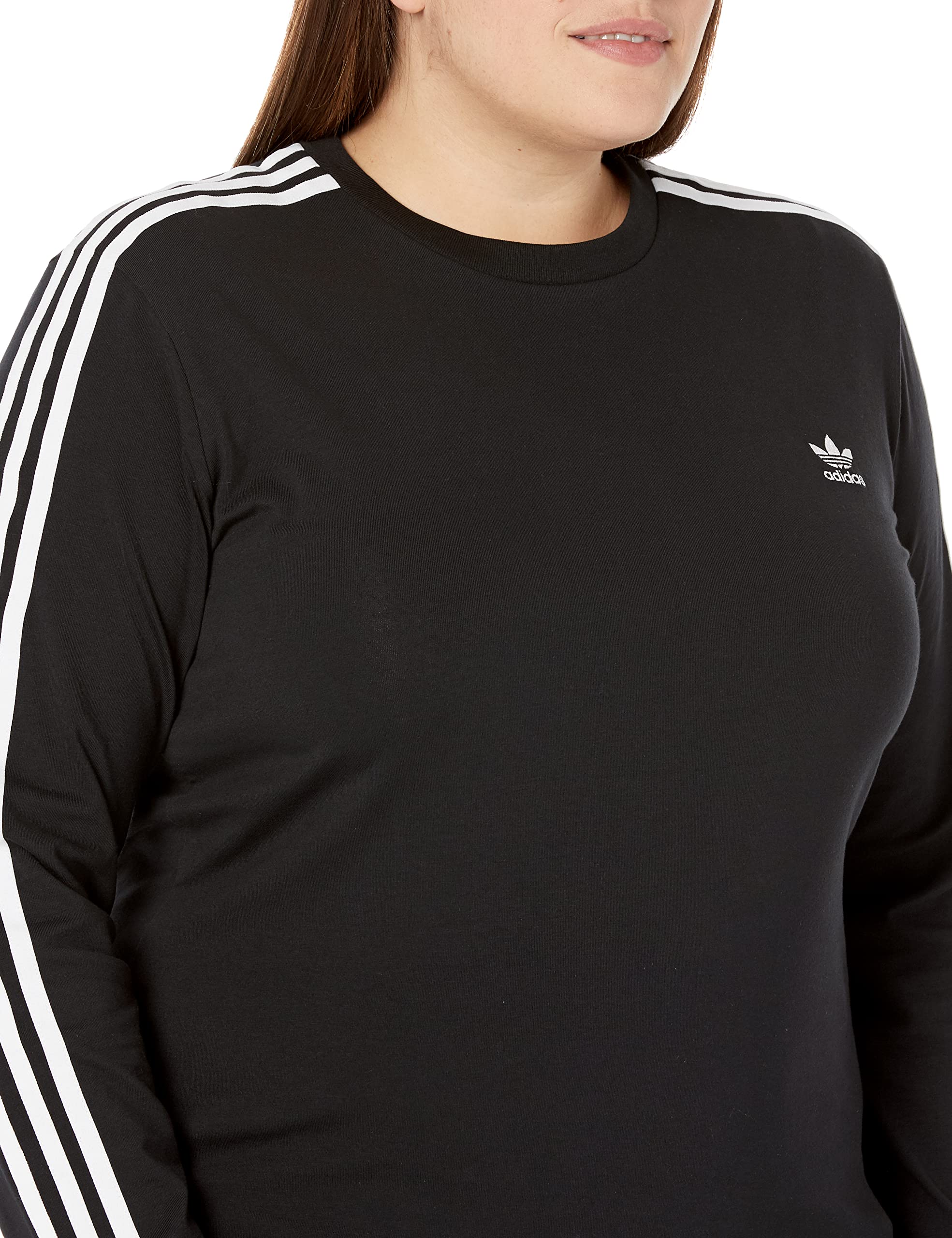 adidas Originals,womens,3-Stripes Long Sleeve,Black,X-Large