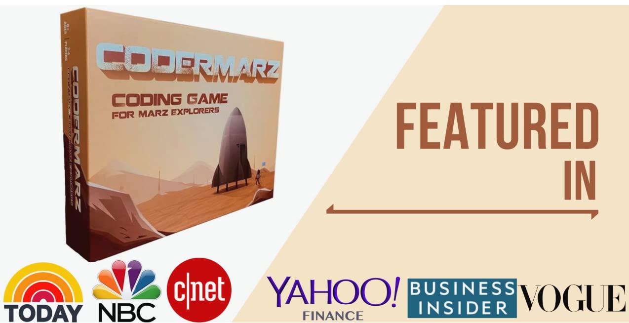 CoderMarz Game for Space and AI Learners! NBC Featured: First Ever Board Game for Boys and Girls Age 6+. Teaches About Mars, AI and Computer Programming Through Fun Astronaut and Neural Adventure!
