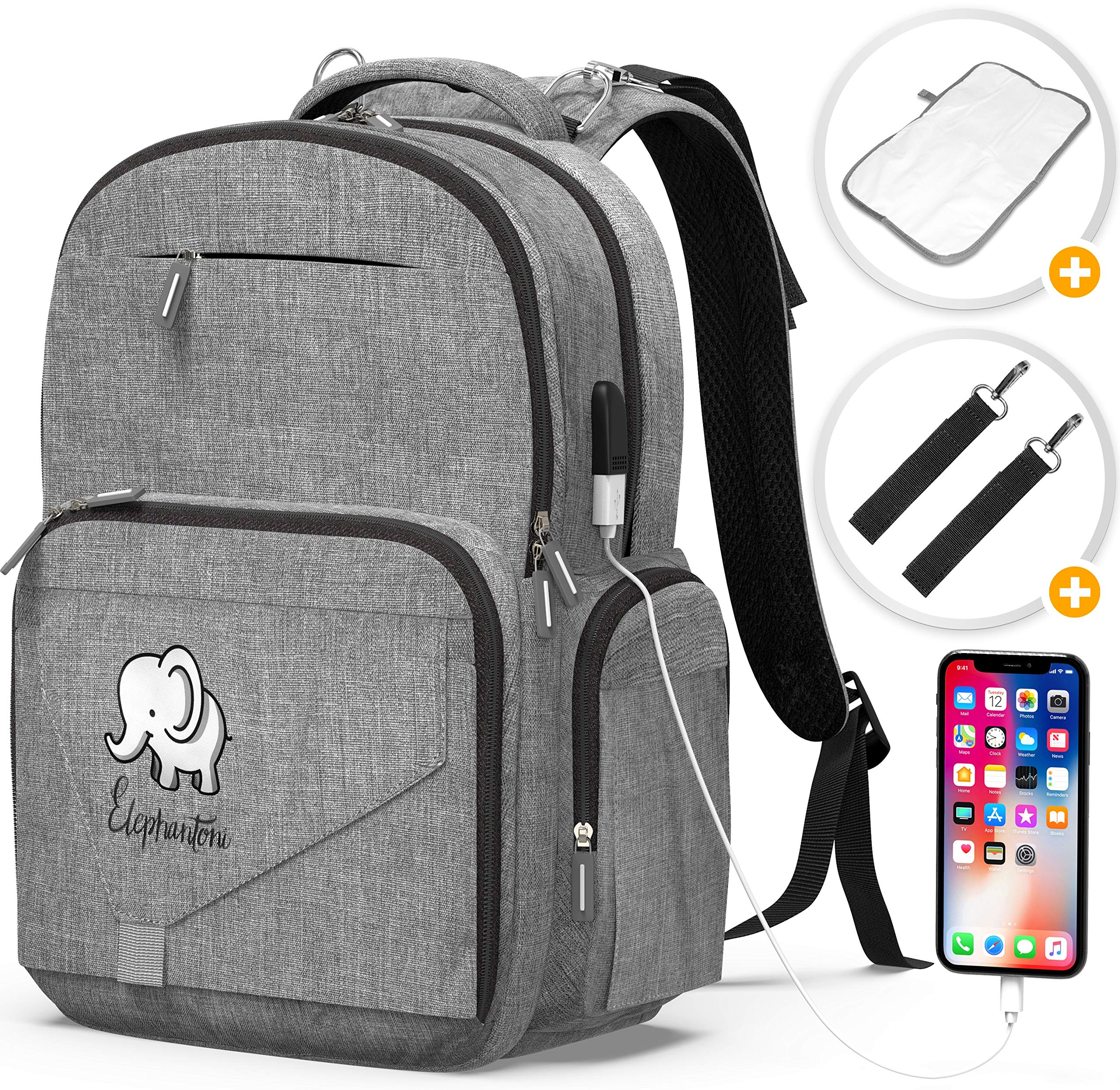 Aeiniweraabbcc Diaper Bag Backpack Baby Bag - Large Diaper Backpack for Mom Dad, Unisex Bag