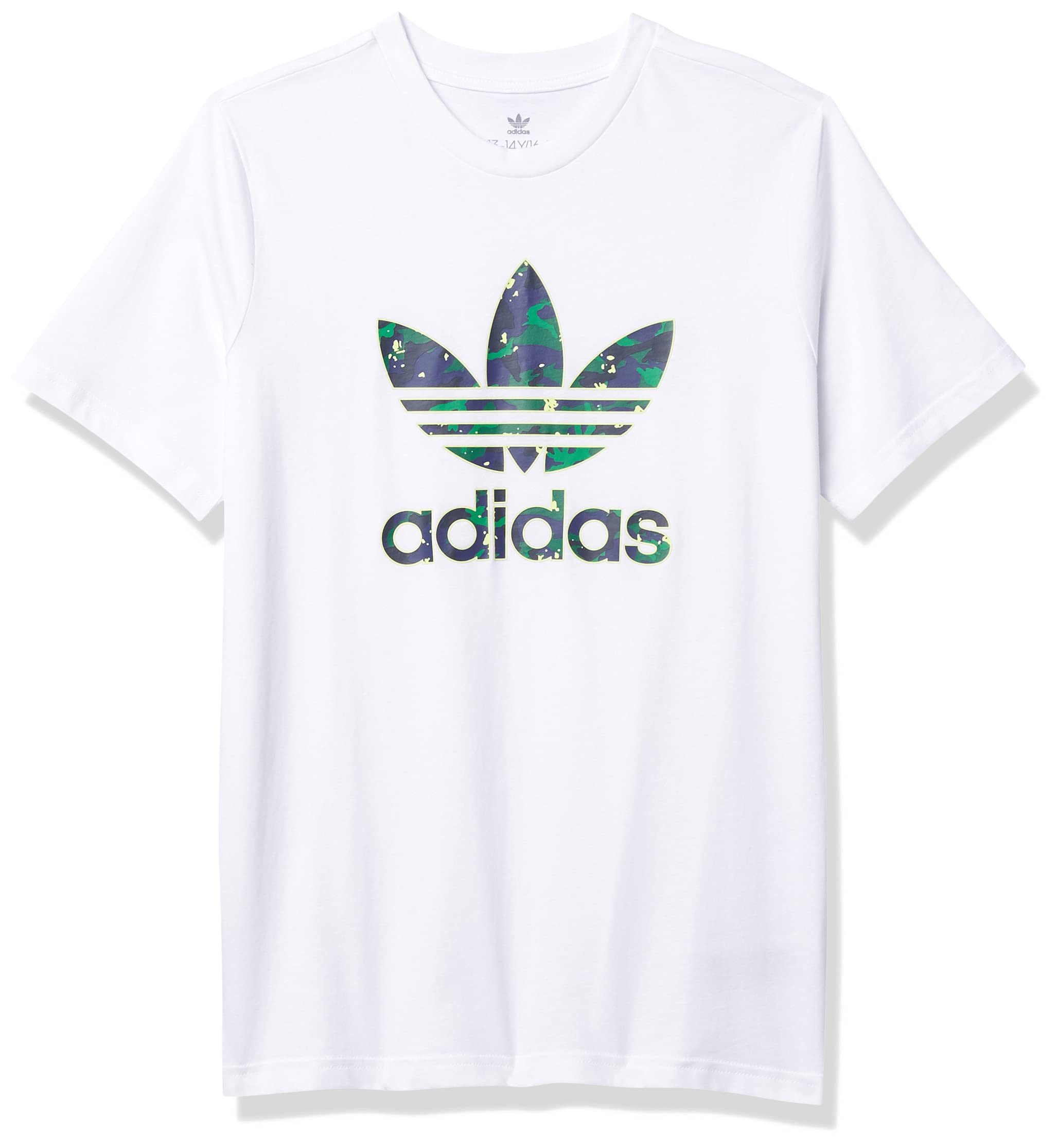 adidas Originals Boys' Big Print Pack Originals Logo Graphic Tee, White, Large