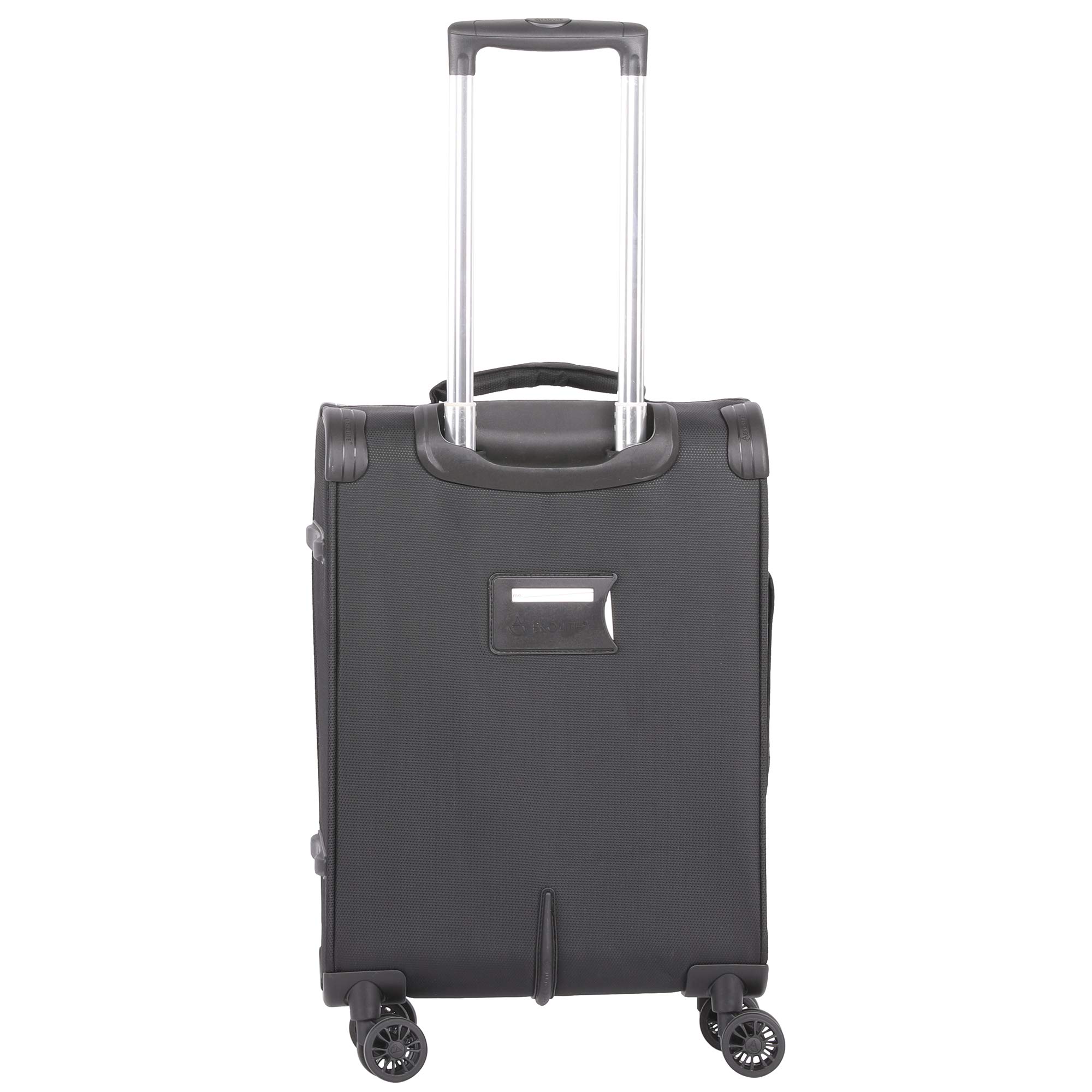 Aerolite 21” Inch Carry On Lightweight 4 Wheel Spinner Suitcase & 16” Under Seat Bag Set (Black)