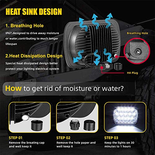 7x6 5x7 LED Lights 2PCS, H6054 LED Lights Rectangle 6054 H5054 Light Hi/Low Sealed Beam for Chevy Blazer Express Van, for Je-ep YJ XJ Cherokee Truck Van