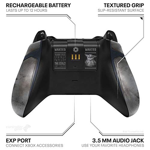 Controller Gear Star Wars: The Mandalorian Baby Yoda, Xbox Wireless Controller + Pro Charging Stand Bundle for Xbox-Limited Edition-Officially Licensed By Xbox, Disney, Lucasfilm Ltd. - Xbox One