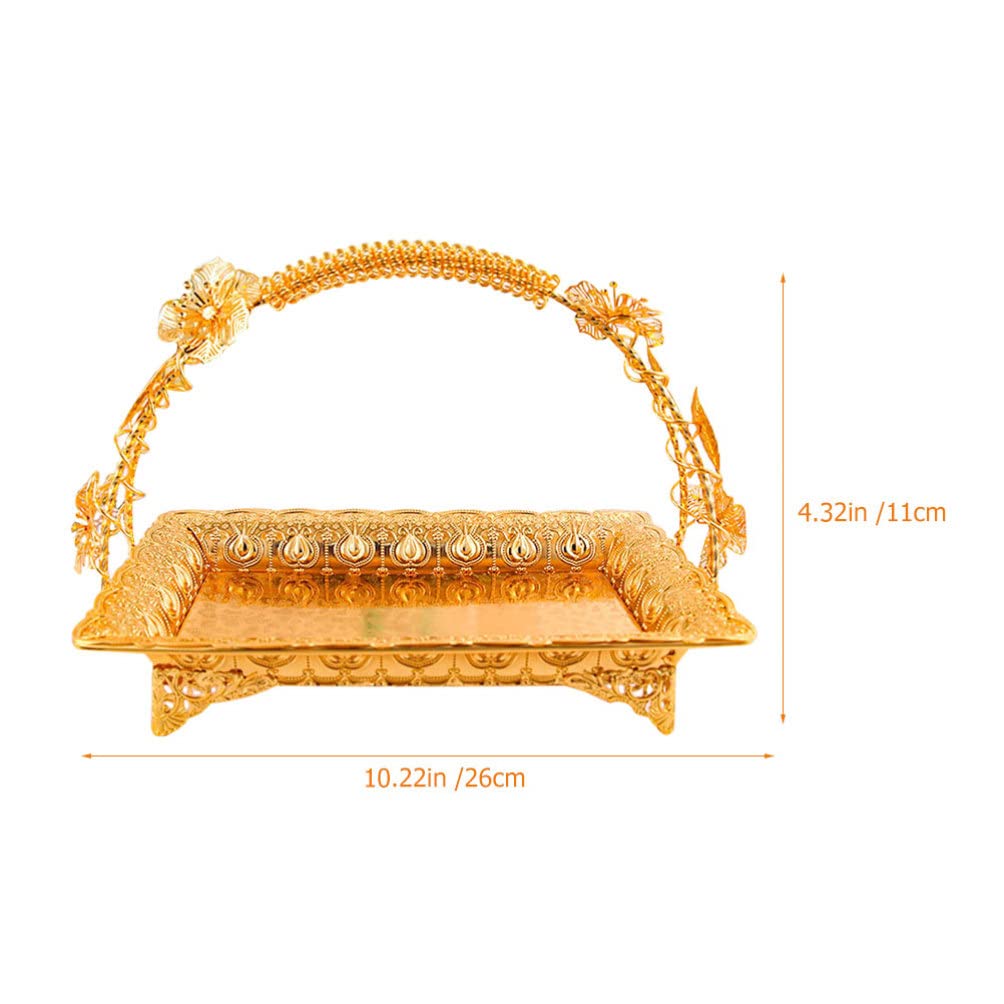 ARTIBETTER Metal Fruit Basket Classical Birthday Cake Alloy