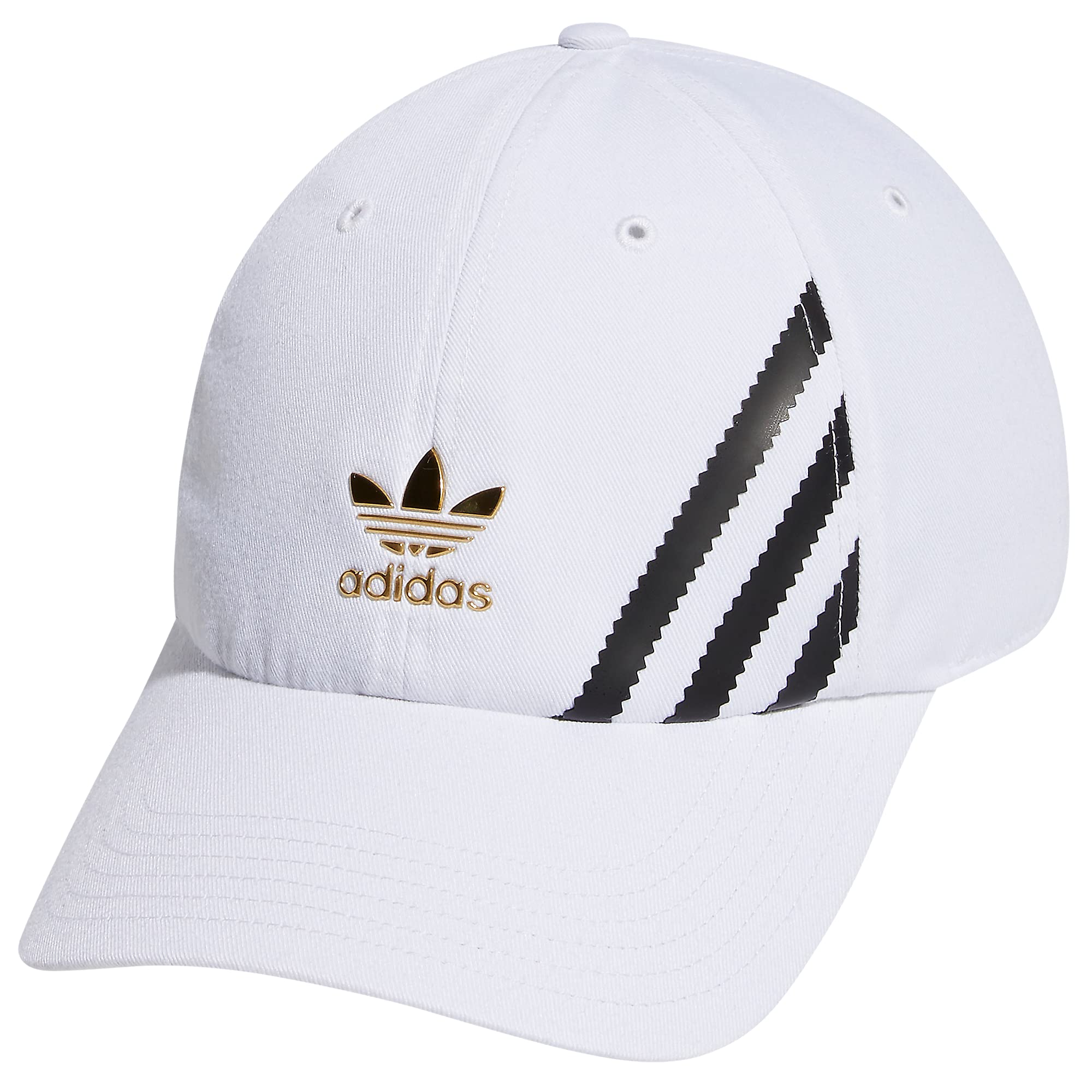 adidas Originals Men's Originals SST Plus Strapback, Black/Gold Metallic/White, One Size
