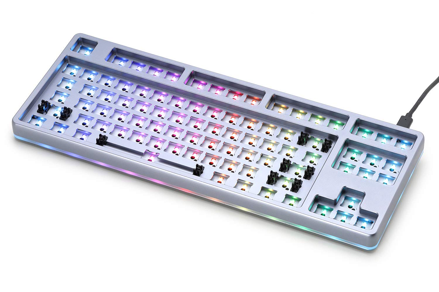 DROP CTRL High-Profile Mechanical Keyboard — Tenkeyless TKL (87 Key) Gaming Keyboard, Hot-Swap Switches, Programmable, Backlit RGB LED, USB-C, Doubleshot PBT, Aluminum (Black, Barebones)