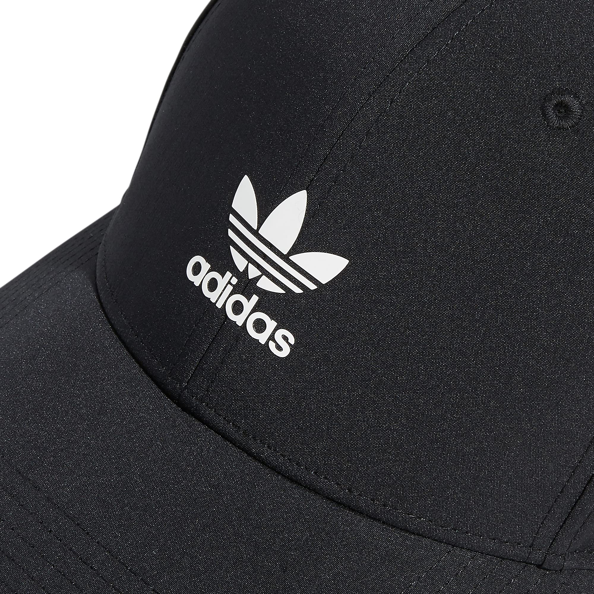 adidas Originals Women's Backless Ponytail Hat Adjustable Fit Baseball Cap, Black/White, One Size