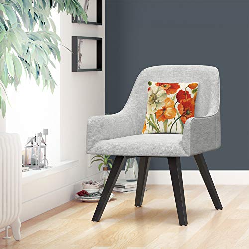 Trademark Fine Art Poppies Melody I by Lisa Audit, 16x16 Decorative Throw Pillow