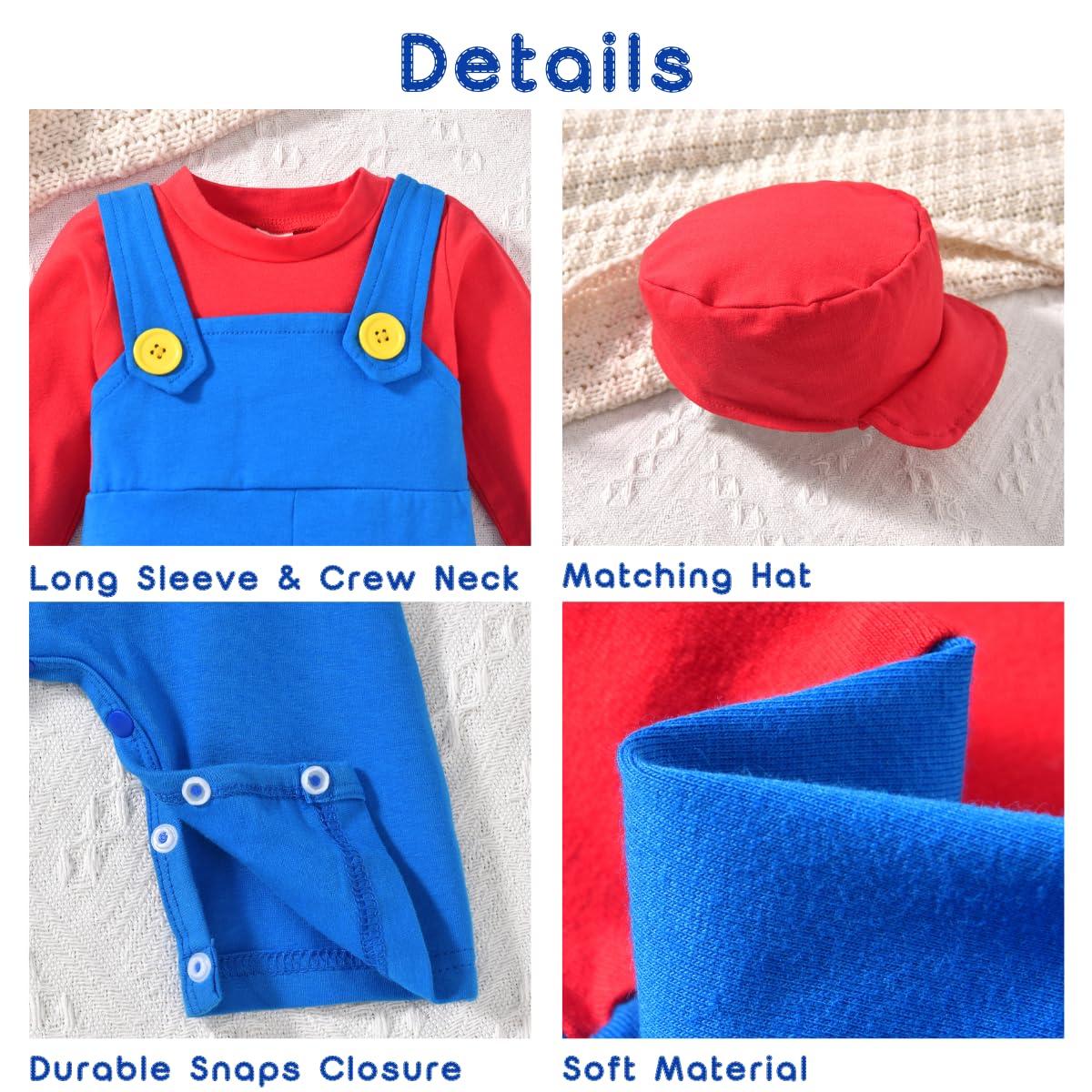 Aalizzwell Baby Boy Romper 12-18 Months Red