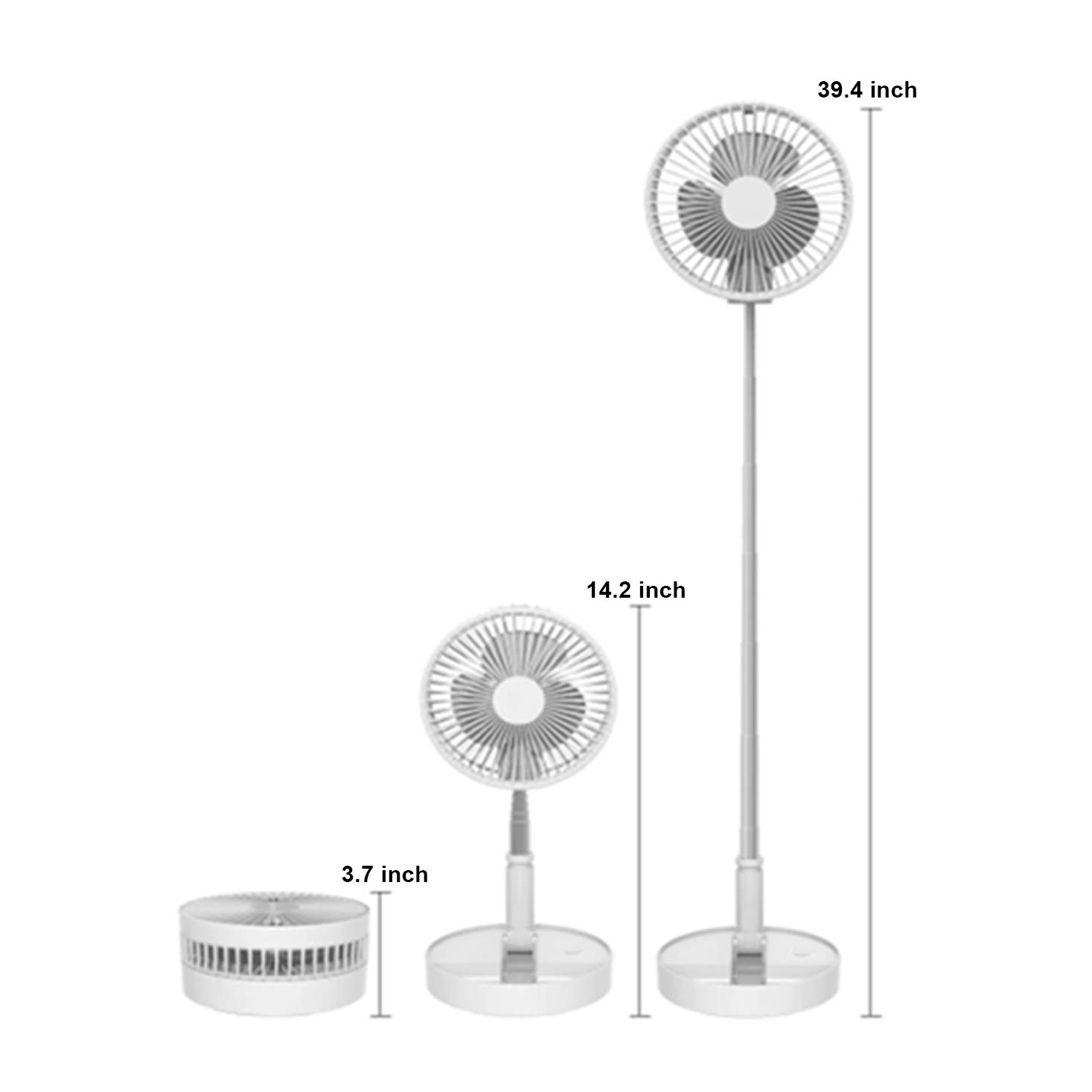 Amaze Innovations - Foldable, Portable, Telescoping, Adjustable Re-Chargeable Multi Speed Mini Travel, Desk and Table Fan