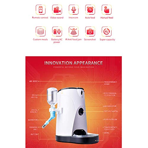 ZZK Intelligent Automatic Pet Food Feeder Pet Water Dispenser Cat Waterer Remote Video Surveillance Cat and Dog Automatic Pet Feeder